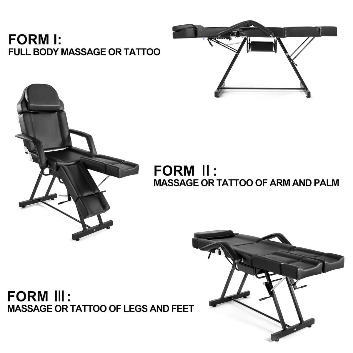 #2009 Massage Table Facial Bed with Tray,Split Footrests - Artist hand