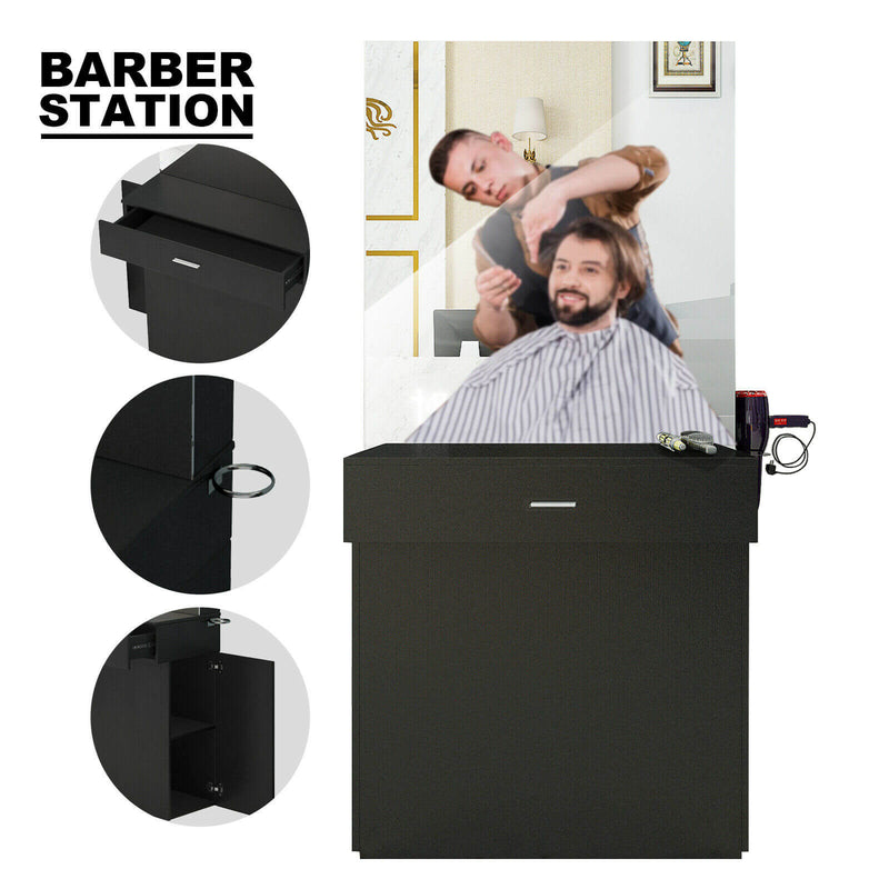 #11008 Wall Mount Salon Station Barber Stations Styling Station with M