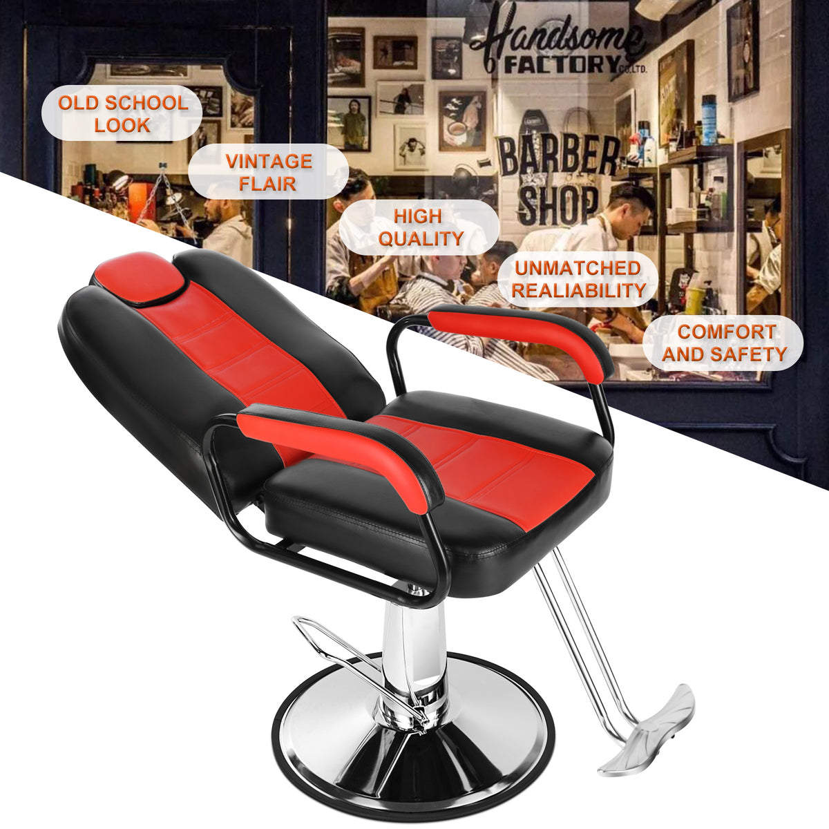 #5517 Hydraulic Recliner Barber Chair - Artist hand