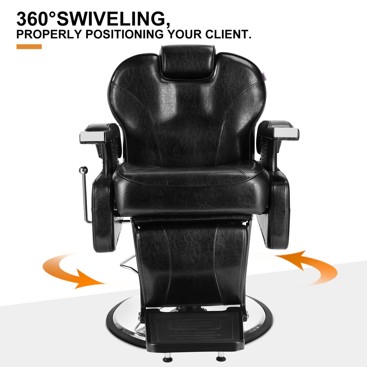 #5001 Hydraulic Reclining Heavy Duty Barber Chair Red - Artist hand